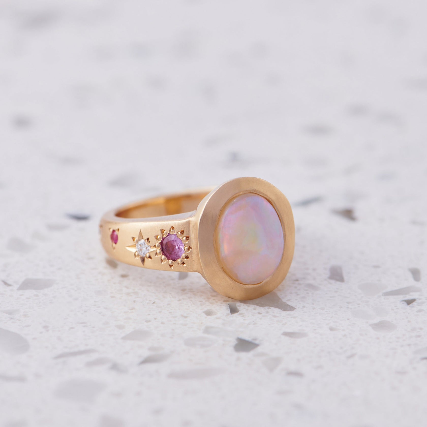 Crystal Opal Sun Punch Ring – Sarah Gardner Jewellery
