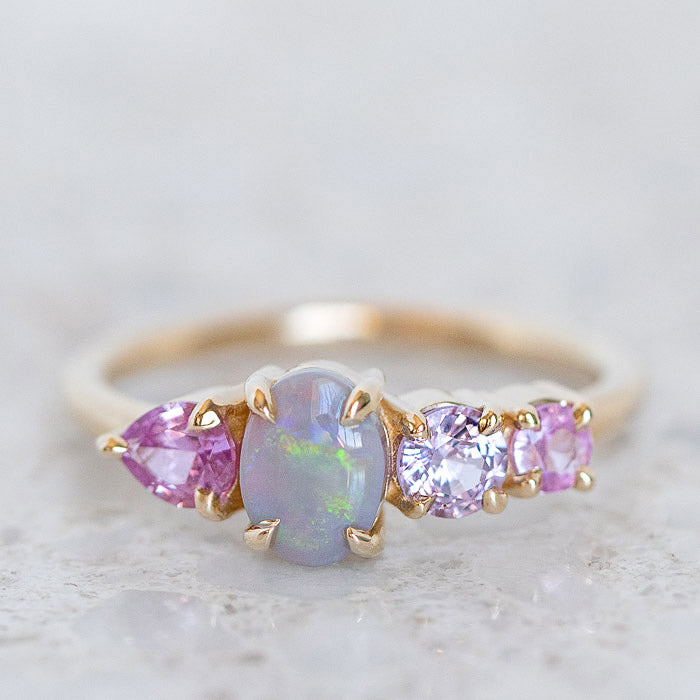 Opal And Pinks Sapphire Splice Ring – Sarah Gardner Jewellery