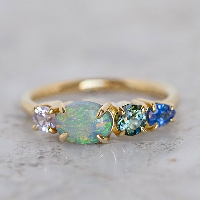 East West Black Opal Splice Ring – Sarah Gardner Jewellery