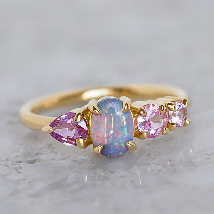 Opal And Pinks Sapphire Splice Ring – Sarah Gardner Jewellery