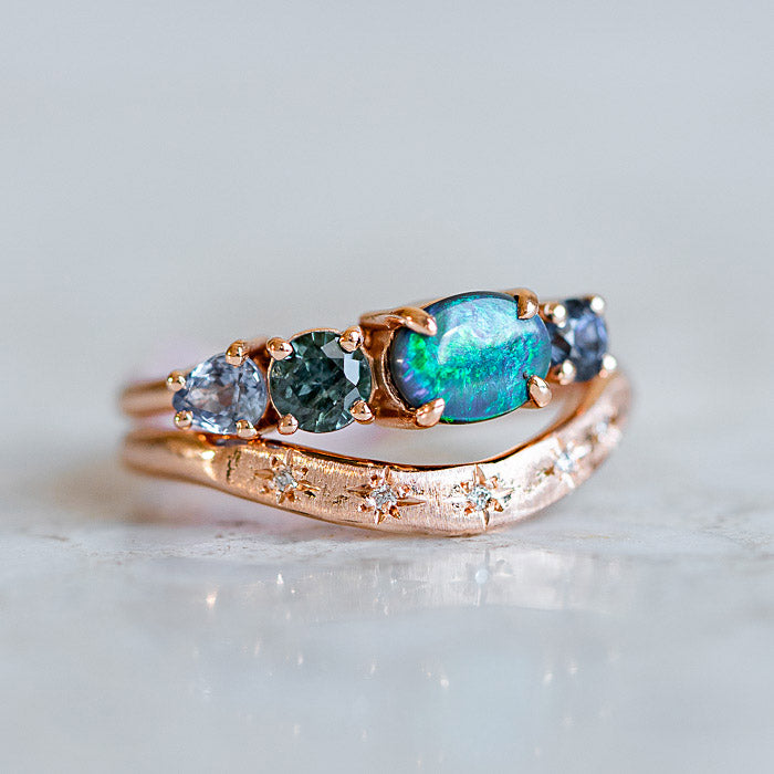 East West Opal Splice Ring – Sarah Gardner Jewellery