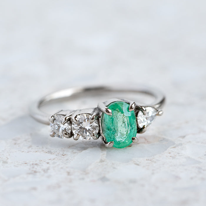 Emerald And Diamond Splice Ring – Sarah Gardner Jewellery